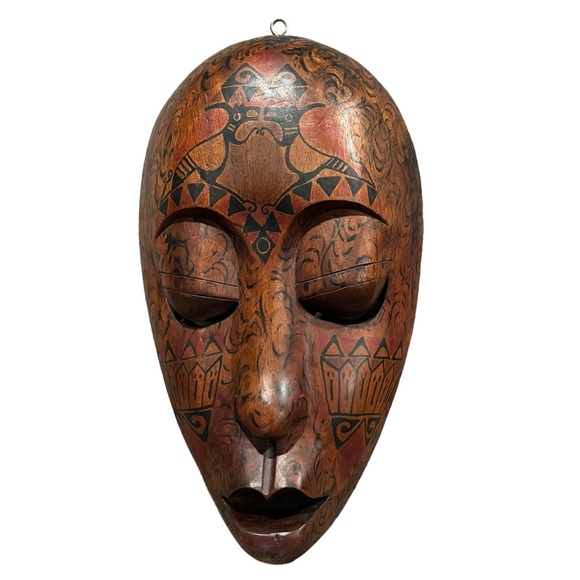 Hand Crafted | Accents | Hand Carved Wood Native Tribal Mask Made In ...